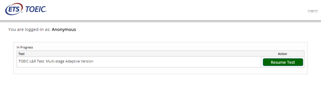 TOEIC L&R/Bridge L&R】 テスト完了の確認方法